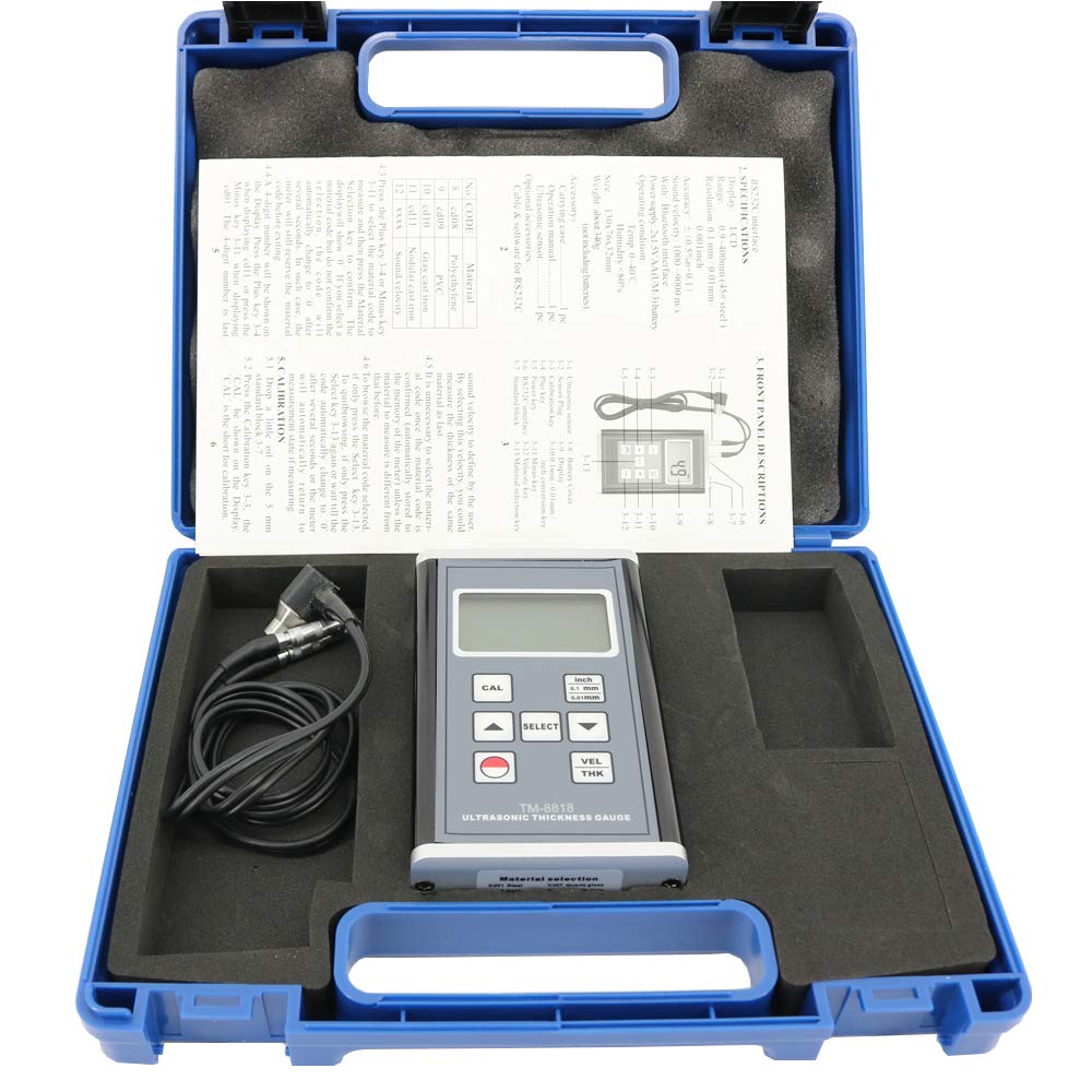 Graigar TM-8818 Digital Portable Ultrasonic Thickness Gauge Meter Test ...